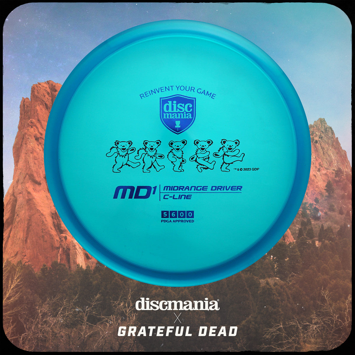 Discmania C-Line MD1 - Grateful Dead Dancing Bears Bar Stamp | Midrange ...