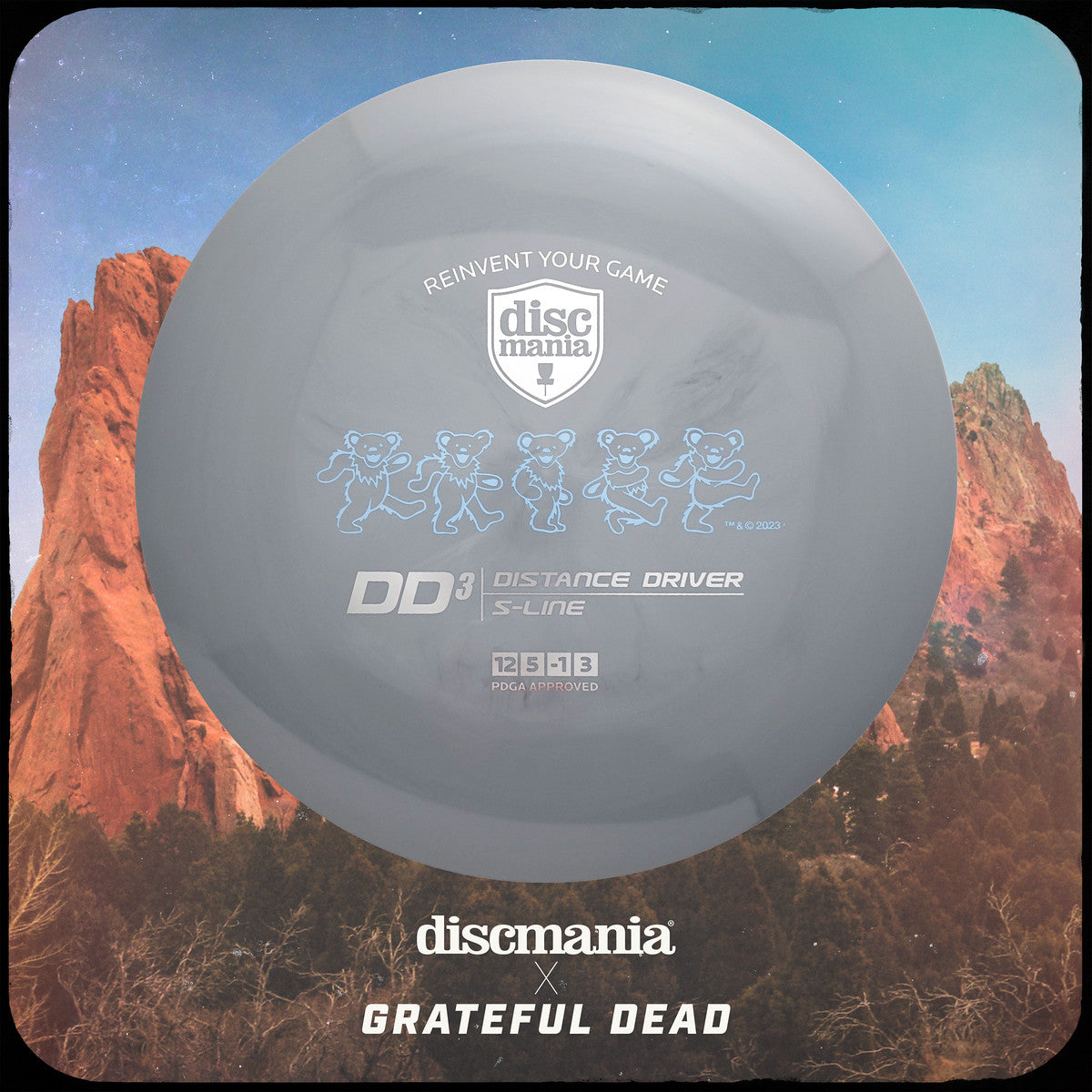 Discmania S-Line DD3 - Grateful Dead Dancing Bears Bar Stamp | Driver ...