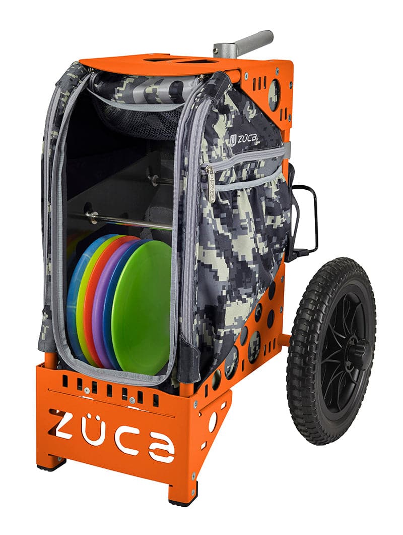 Zuca All Terrain Disc Golf Cart - Orange Frame With Anaconda Insert Ba