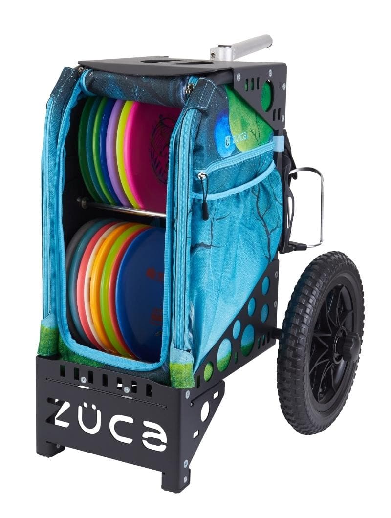 Zuca All Terrain Disc Golf Cart - Black Frame With Moonlight Mando Ins