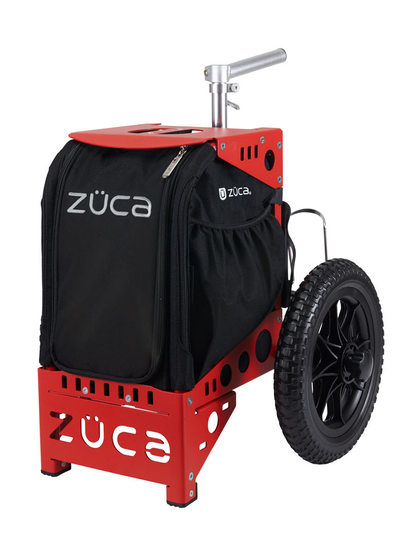 Zuca Compact Disc Golf Cart - Red Frame With Black Insert Bag