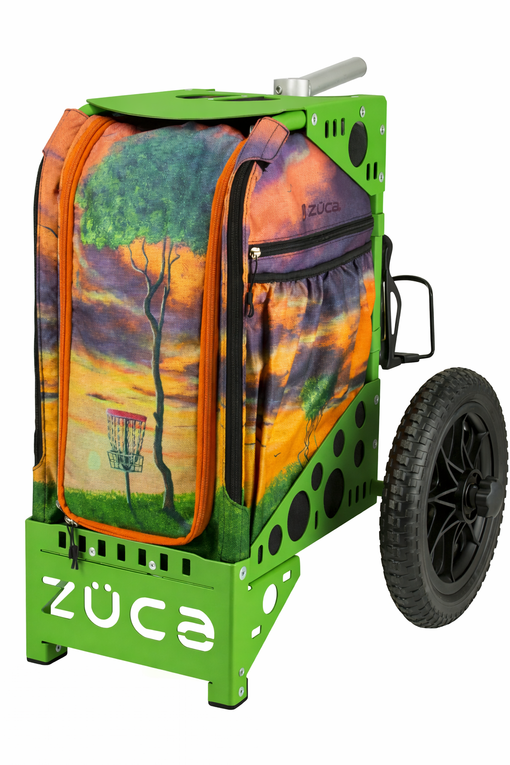 Zuca All Terrain Disc Golf Cart - Green Frame With Twilight Trail Inse