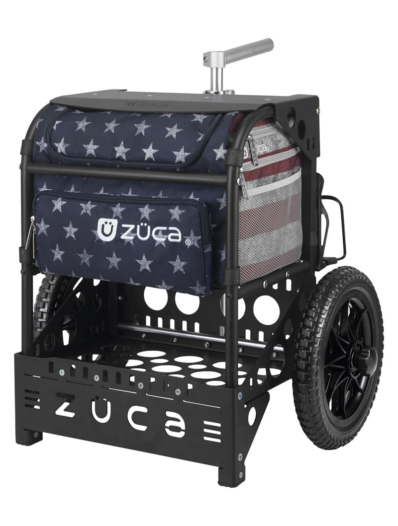 Zuca Transit Disc Golf Cart - Black Frame With Old Glory Insert Bag