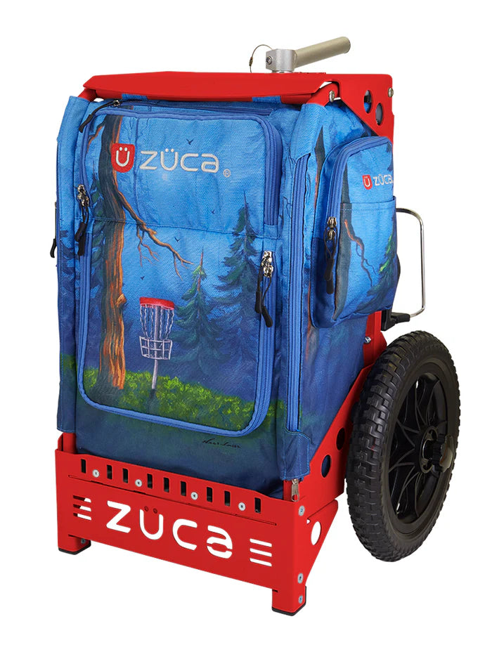 Zuca Trekker Disc Golf Cart - Red Frame With Birdie Pines Insert Bag