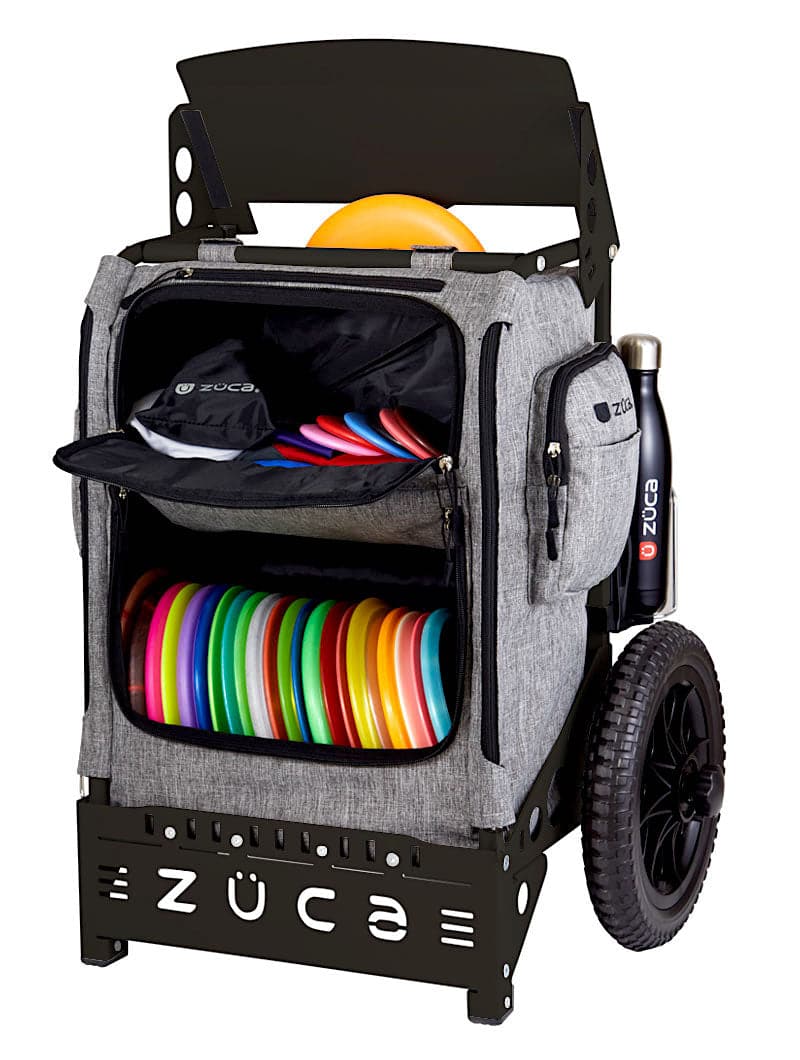 Zuca Trekker LG Disc Golf Cart - Black Backpack LG Frame With Charcoal